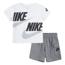 Nike Sportswear Jungen T-Shirt & Shorts "NKB B NSW HBR CARGO SHORT SET", grau, Gr. 92, Obermaterial: 60% Baumwolle, 40% Polyester, KOB Set-Artikel,
