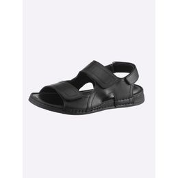 Sandale CLASSIC, Herren, Gr. 45, schwarz, Glattleder, Rindsleder, Basic, Schuhe Sandale