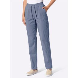 Casual Looks Damen Schlupfhose, blau, Gr. 50, unifarben, 98% Baumwolle, 2% Elasthan, Hosen