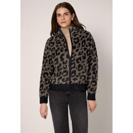 Damen Cardiganschwarz, Gr. 44, STREET ONE STUDIO, animal-print, Stoff, 100% Polyester, Strickjacken