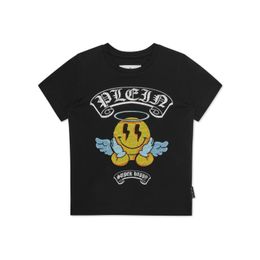 Philipp Plein Jungen T-Shirt "Smile"02, schwarz, Gr. 6, Obermaterial: 100% Baumwolle, Shirts