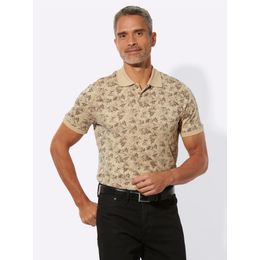 CLASSIC Herren Poloshirt "Kurzarm-Poloshirt", beige, Gr. 56, gemustert, 100% Baumwolle, Shirts