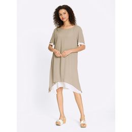 Heine Damen Sommerkleid "Kleid", beige, Gr. 38, unifarben, 100% Viskose, Kleider