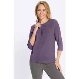 3/4-Arm-Shirt Classic Basics "3/4-Arm-Shirt", Damen, Gr. 54, lila (feige), 100% Baumwolle, unifarben, Rundhals, Shirts 3/4-Arm-Shirt