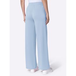 Heine Damen Sweathose, blau, Gr. 42, unifarben, 55% Viskose, 40% Polyester, 5% Elasthan, Hosen