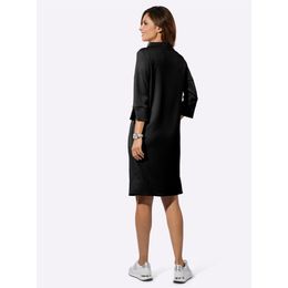 Inspirationen Damen Jerseykleid "Jersey-Kleid", schwarz, Gr. 38, unifarben, Jersey, 50% Modal, 44% Polyester, 6% Elasthan, Kleider