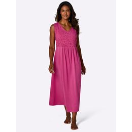 Ascafa Damen Nachthemd "Nachthemd", Gr. 36, pink, 50% Baumwolle, 50% Modal, Spitze:26% Polyamid, 74% Viskose, rn% 2 Teile mit untersch. Material,
