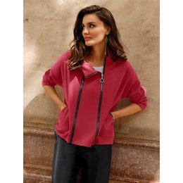 Inspirationen Damen Shirtjacke "Sweatjacke"kirsche, Gr. 38, unifarben, 50% Modal, 44% Polyester, 6% Elasthan, Shirts