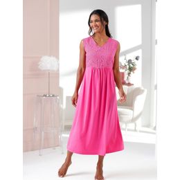 Ascafa Damen Nachthemd "Nachthemd", Gr. 48, pink, 50% Baumwolle, 50% Modal, Spitze:26% Polyamid, 74% Viskose, rn% 2 Teile mit untersch. Material,