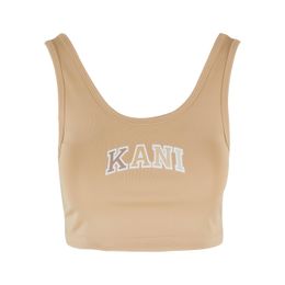 Karl Kani Damen Muskelshirt "Karl Kani Damen KW242-023-2 Karl Kani Small Serif Bustier Top", beige, Gr. M, bedruckt, 96% Polyester, 4% Elasthan,