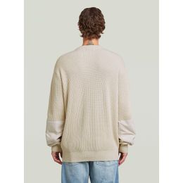 G-Star Raw G-STAR Herren Longpullover "Woven Mix Knit Pullover"wei&szlig;bait, Gr. XXL, Obermaterial: 100% Baumwolle, Pullover