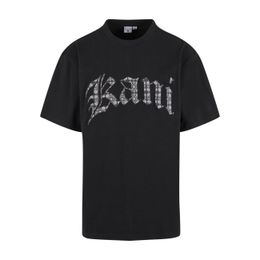 T-Shirt Karl Kani "Karl Kani Kani Paisley Letter T-Shirt", Damen, Gr. XL, schwarz, 100% Baumwolle, bedruckt, oversize, Rundhals, Shirts T-Shirt