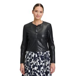 Vera Mont Damen Canvasjacke "Damen mit Rei&szlig;verschluss", schwarz, Gr. 46, Obermaterial: 100% Polyurethan, 100% Polyester; Besatz: 67% Viskose, 28%