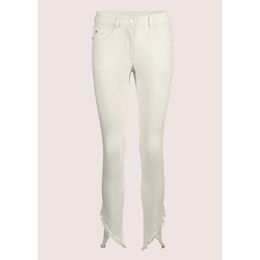 Madeleine Mode MADELEINE Damen Regular-fit-Jeans "Jeans Verk&uuml;rzte 5-Pocket-Hose mit Fransen", wei&szlig;, Gr. 20, Obermaterial: 71% Baumwolle CO. 20% Lyocell CLY. 6%