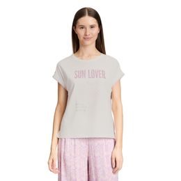 Cartoon Damen Kurzarmshirt "Damen mit Rundhalsausschnitt", beige, Gr. 46, Obermaterial: 50% Baumwolle, 50% Modal, Shirts, Rippb&uuml;ndchen