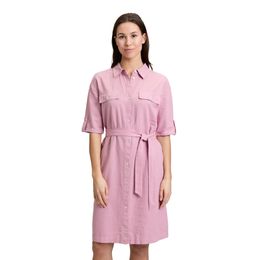 Cartoon Damen Sommerkleid "Damen mit G&uuml;rtel", lila, Gr. 42, Obermaterial: 55% Leinen, 45% Viskose, Kleider, Material