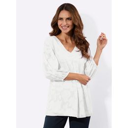 Lady Damen Schlupfbluse, wei&szlig;, Gr. 36, unifarben, 100% Polyester, Blusen