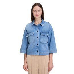 BETTY & CO BETTY & CO Damen Jackenblazer "Damen mit Perlen", blau, Gr. 40, Obermaterial: 94% Baumwolle, 5% Polyester, 1% Elasthan, Blazer, Perlen