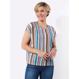 Classic Basics Damen Rundhalsshirt "Shirt", bunt, Gr. 50, gemustert, gestreift, 95% Polyester, 5% Elasthan, Shirts