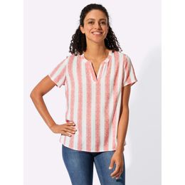 Inspirationen Damen Schlupfbluse, rosa, Gr. 38, bedruckt, gemustert, mehrfarbig, 100% Viskose, Blusen