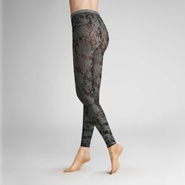 Hudson Damen Feinstrumpfleggings "Leggings Floral", Gr. 36, schwarz, Obermaterial: 90% Polyamid PA. 10% Elasthan EL., Strumpfhosen