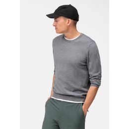 OLYMP Herren Strickpullover "OLYMP Casual Strick"silbergrau, Gr. S, 100% Schurwolle, Pullover