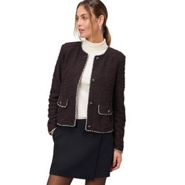 Zero Damen Jackenblazer "Damen Boucl&egrave; mit Kn&ouml;pfen", braun, Gr. 34, Strukturmuster, Boucl&eacute;, Obermaterial: 51% Polyester, 45% Baumwolle, 4% Polyacryl,