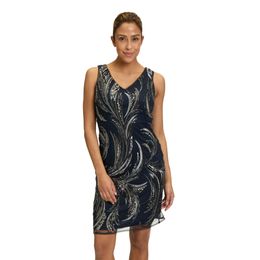 Vera Mont Damen Etuikleid "Damen mit Stickerei", blau, festlich, Gr. 36, Spitze, Obermaterial: 100% Polyamid; Besatz: 100% Polyester; Futter: 100%