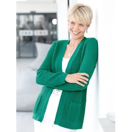 Classic Basics Damen Cardigan, gr&uuml;n, Gr. 46, unifarben, 100% Polyacryl, Strickjacken
