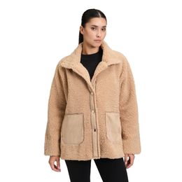 Betty Barclay Damen Outdoorjacke "Damen mit Pl&uuml;sch", beige, Gr. 44, Pl&uuml;sch, Obermaterial: 100% Polyester. Besatz: 95% Polyester, 5% Elasthan. Futter: