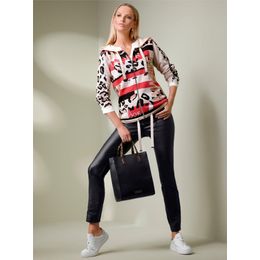Heine Damen Strickjacke, bunt, Gr. 42, gemustert, gestreift, mehrfarbig, 100% Baumwolle, Strickjacken