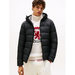 Tommy Hilfiger Herren Steppjacke "MID WEIGHT HOODED JACKET"schwarz, Gr. XXL, unifarben, Web, Obermaterial: 100% Polyamid, Jacken, Winterjacke,