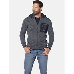 Jan Vanderstorm Herren Kapuzenstrickjacke "Strickjacke DJARKE", blau, Gr. 5XL, Obermaterial: 55% Polyacryl PAN. 45% Baumwolle CO., Strickjacken
