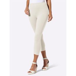 Damen Caprileggingsecru, Gr. 36, unifarben, 95% Baumwolle, 5% Elasthan, Hosen