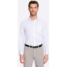 Marco Donati Herren Langarmhemd, wei&szlig;, Gr. 41, unifarben, 68% Baumwolle, 29% Polyester, 3% Elasthan, Hemden