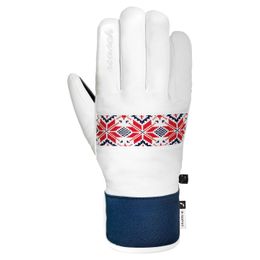Reusch Damen Skihandschuhe "Charlize R-TEX XT", wei&szlig;, Gr. 7, bestickt, 50% Leder, 40% Polyester, 7% Lederimitat, 3% Polyamid, Handschuhe, mit