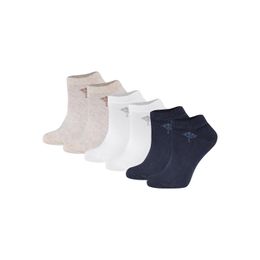 JOOP! JOOP Damen Sneakersocken "Socken Women for your daily glam cotton Socks 6p 6er Pack", Gr. 39wei&szlig;, dunkelblau, naturmelange, Obermaterial: 86%