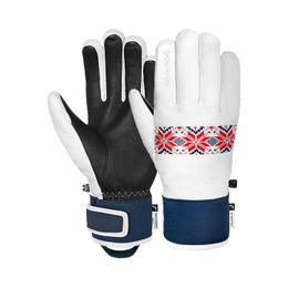 Reusch Damen Skihandschuhe "Charlize R-TEX XT", wei&szlig;, Gr. 8,5, bestickt, 50% Leder, 40% Polyester, 7% Lederimitat, 3% Polyamid, Handschuhe, mit
