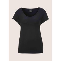 Madeleine Mode MADELEINE Damen Kurzarmshirt "Jerseybluse Elegantes Viskose-Oberteil", schwarz, Gr. 44, Obermaterial: 95% Viskose CV. 5% Elasthan EL., Shirts