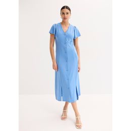 bonprix Shirtkleid mit Schlitz, blau