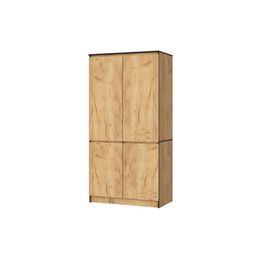 Höffner Drehtürenschrank 90 cm breit Valentina ¦ holzfarben ¦ Maße (cm): B: 90 H: 180 » Höffner
