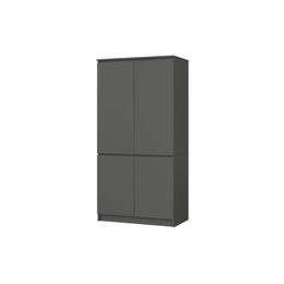 Höffner Drehtürenschrank 90 cm breit Valentina ¦ grau ¦ Maße (cm): B: 90 H: 180 » Höffner