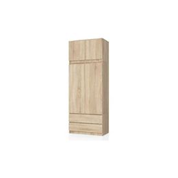 Höffner Drehtürenschrank 234 cm hoch Oda ¦ holzfarben ¦ Maße (cm): B: 90 H: 234 » Höffner