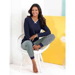 w&auml;schepur W&Auml;SCHEPUR Damen Pyjamaoberteil "Schlafanzug-Shirt", Gr. 36, blau, 50% Baumwolle, 50% Modal, unifarben, Shirts