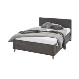 Höffner Polsterbett in Cord Cool ¦ grau ¦ Maße (cm): B: 150 H: 90 » Höffner