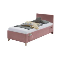 Höffner Polsterbett in Cord Cool ¦ rosa/pink ¦ Maße (cm): B: 100 H: 90 » Höffner