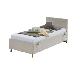 Höffner Polsterbett in Cord Cool ¦ beige ¦ Maße (cm): B: 100 H: 90 » Höffner