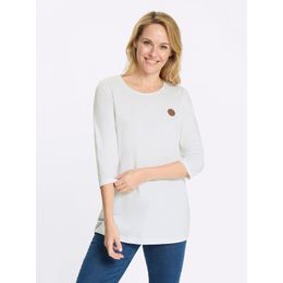 Longshirt Classic Basics "Longshirt", Damen, Gr. 50, wei&szlig;, 100% Baumwolle, unifarben, Rundhals, Shirts Longshirt