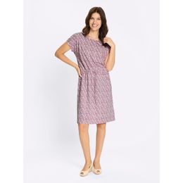 Classic Basics Damen Shirtkleid "Jersey-Kleid", rosa, Gr. 40, gemustert, mehrfarbig, Jersey, 100% Baumwolle, Kleider