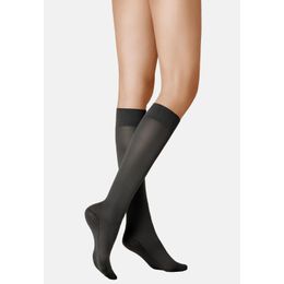 Kunert Damen Feinkniestr&uuml;mpfe "Kniestrumpf Warm Up 60", Gr. 39, schwarz, Obermaterial: 84% Polyamid PA. 9% Baumwolle CO. 4% Elasthan EL. 3% Polyacryl